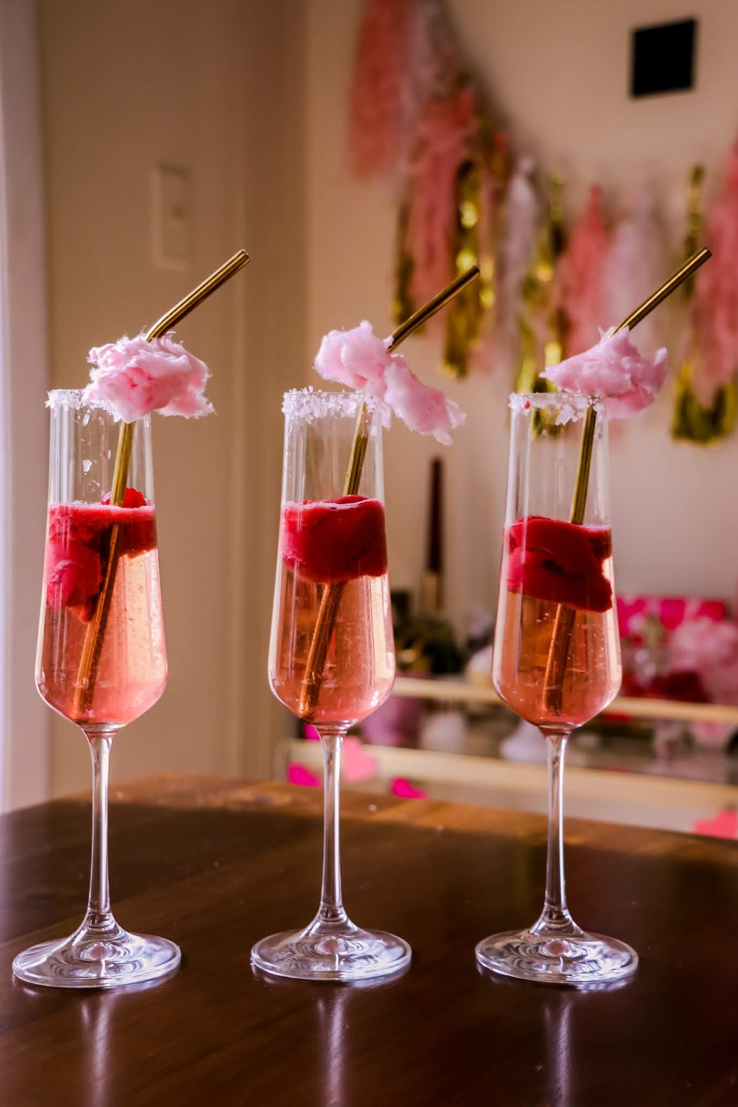 TWO INGREDIENT VALENTINE'S DAY COCKTAIL- RASPBERRY SORBET ROSE FLOATS ...